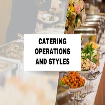 Chapter 1 catering industry | PDF