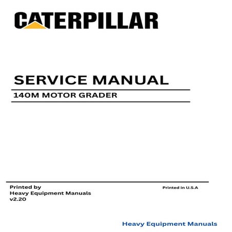 140M caterpillar motor grader service repair manual D9G | PDF
