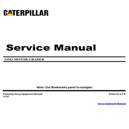 14M3 caterpillar motor grader service repair manual N9S | PDF