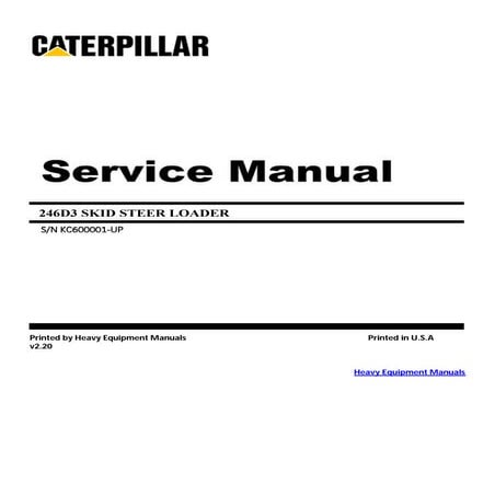 caterpillar 246d3 skid steer loader service manual | PDF