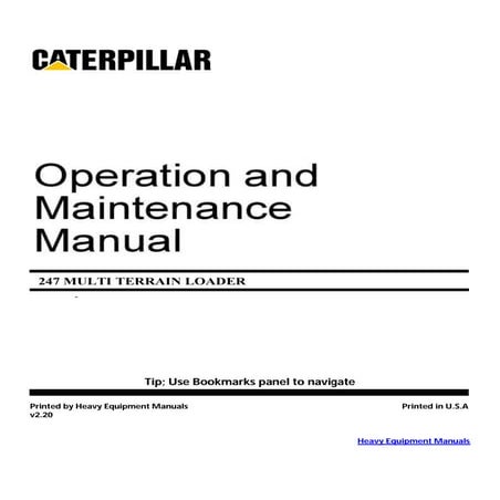 operation maintenance manual - CAT caterpillar 247 multi terrain loader ...