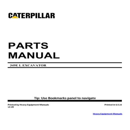 349E L caterpillar excavator parts manual | PDF