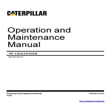 caterpillar 75C challenger operation maintenance manual | PDF