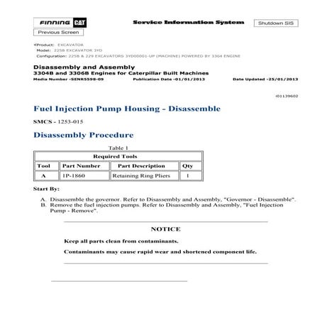 Caterpillar Cat 225B EXCAVATOR (Prefix 3YD) Service Repair Manual (3YD00001-UP).pdf
