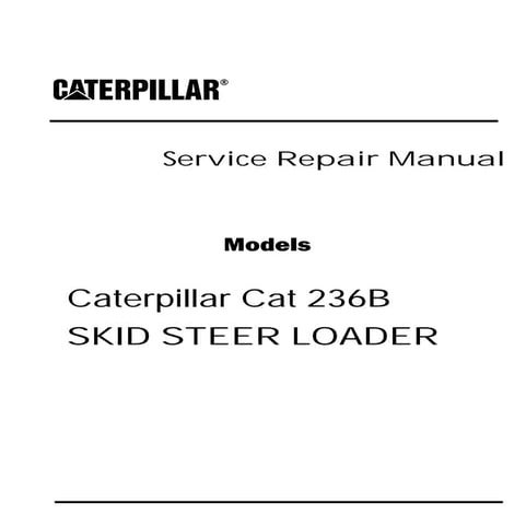 Caterpillar Cat 236B SKID STEER LOADER (Prefix HEN) Service Repair ...