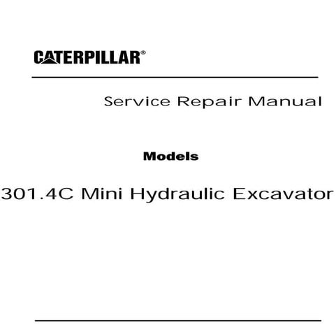 Caterpillar cat 301.4 c mini hydraulic excavator (prefix ljk) service ...