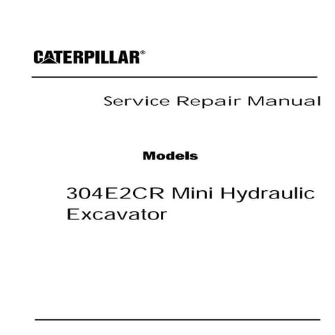 Caterpillar Cat 304E2CR Mini Hydraulic Excavator (Prefix KC4) Service ...