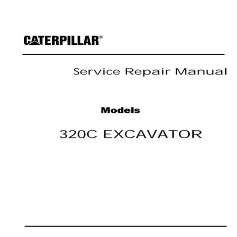 Caterpillar cat 320 c excavator (prefix jpl) service repair manual ...