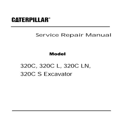 Caterpillar cat 320 c s excavator (prefix bde) service repair manual ...