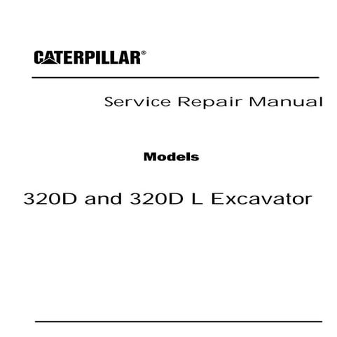 Caterpillar Cat 320D Excavator (Prefix KZF) Service Repair Manual ...