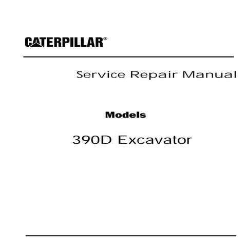 Caterpillar Cat 390D L Excavator (Prefix WBT) Service Repair Manual ...