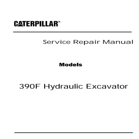 Caterpillar Cat 390F Mobile Hydraulic Excavator (Prefix B37) Service ...