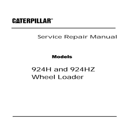 Caterpillar Cat 924H Wheel Loader (Prefix PED) Service Repair Manual ...