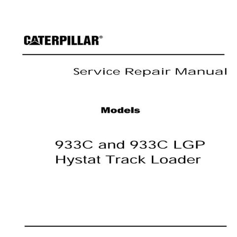 Caterpillar Cat 933C Hystat Track Loader (Prefix 4MS) Service Repair ...