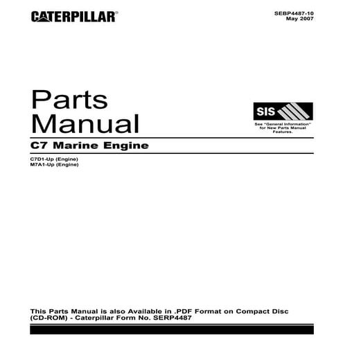 Caterpillar cat c7 marine engine parts catalogue manual | PDF
