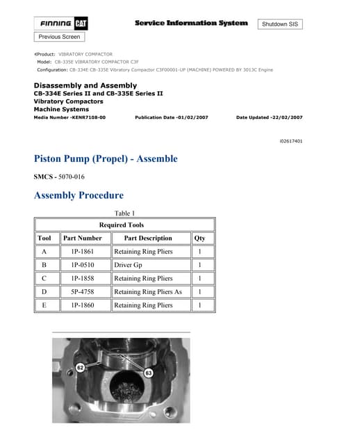 Caterpillar Cat Cb 335e Vibratory Compactor Prefix C3f Service Repair