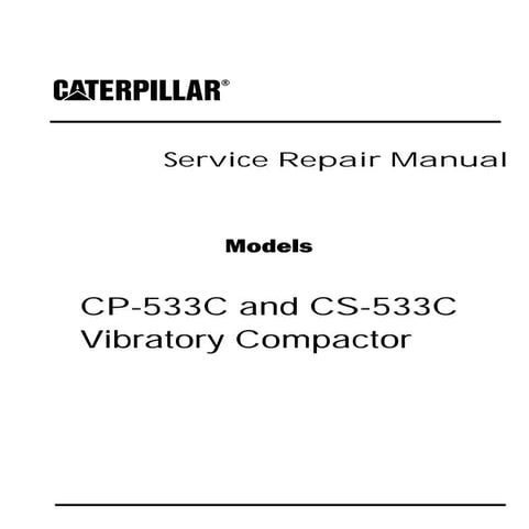 Caterpillar Cat CP-533C and CS-533C Vibratory Compactor (Prefix 2WN ...