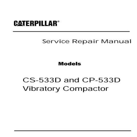 Caterpillar Cat CS-533D and CP-533D Vibratory Compactor (Prefix AET ...