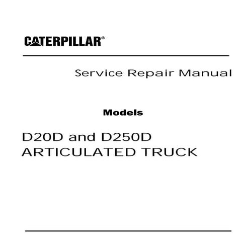 Caterpillar cat d20 d articulated truck (prefix 6ng) service repair ...