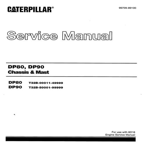 Caterpillar Cat DP80 Forklift Lift Trucks Service Repair Manual SNT32B ...
