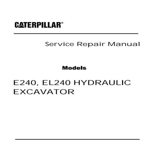 Caterpillar cat e240 hydraulic excavator (prefix 4 jf) service repair ...