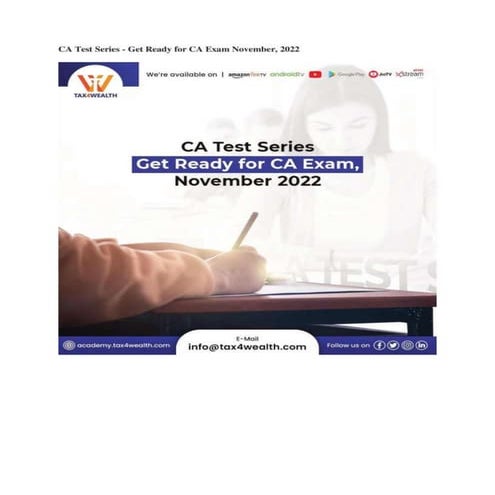 CA Test Series | Crack CA Final Exam | Academy Tax4wealth | PPT