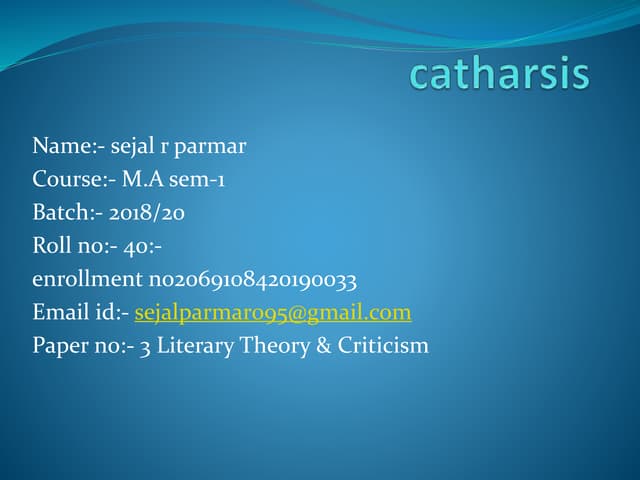 Catharsis | PPTX