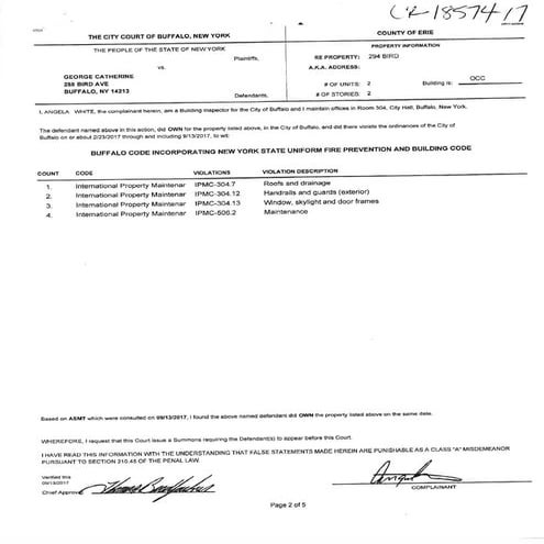 Catherine George housing court documents | PDF