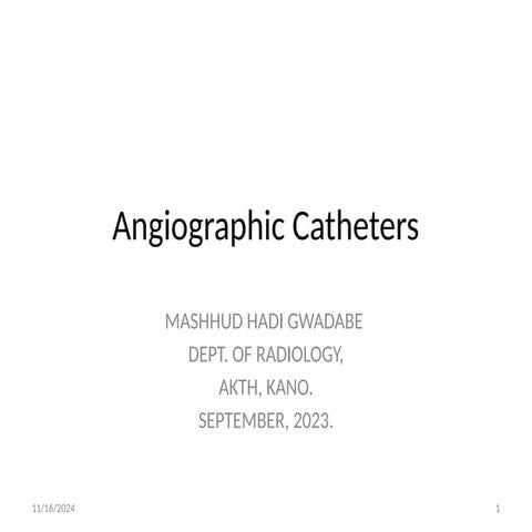 Catheters.pptx presentation in radiology | PPTX