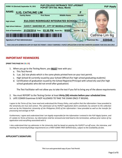 EIE Application for admission form | PDF | Resume Writing and Advice ...