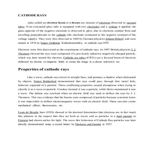 Properties of cathode and anode rays | PPTX