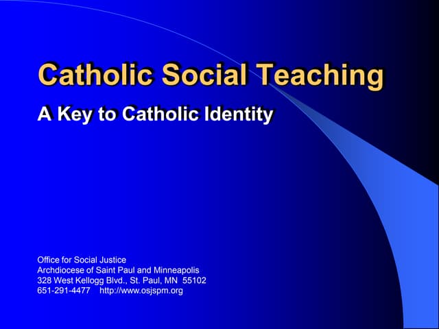 Catholic Social Teaching Ppt | PPT
