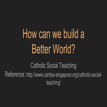Catholic social teaching | PDF