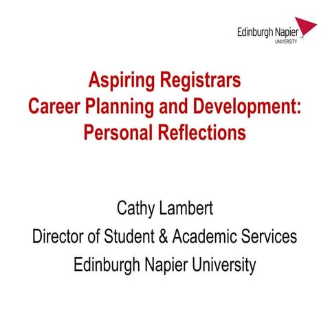 Aspiring Academic Registrars - Cathy Lambert | PPT