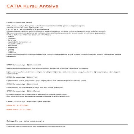 Catia kursu-antalya | PDF