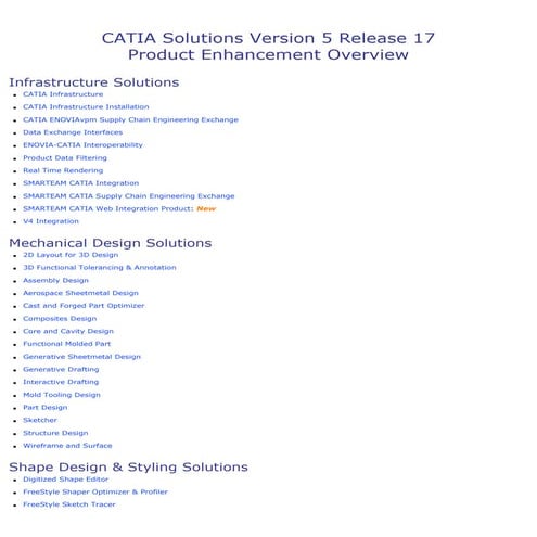 Catia product enhancement_overview_v5r17 | PDF