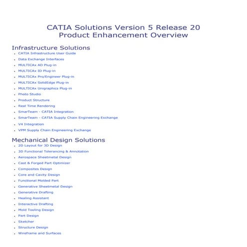 Catia product enhancement_overview_v5r20 | PDF