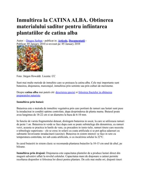 Inmultire lamai prin butasire | PDF