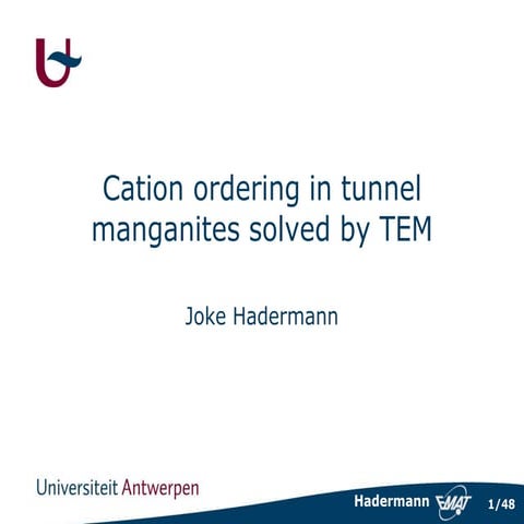 Cation Ordering In Tunnel Compounds Determined By Tem | PPTX ...