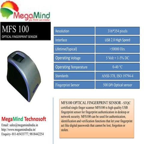 Biometric MFS 100 | PPT