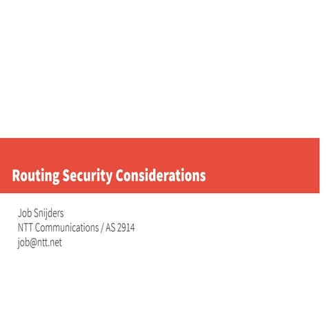 Routing Security Considerations | PDF