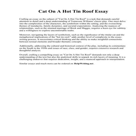 Cat On A Hot Tin Roof Essay.pdf