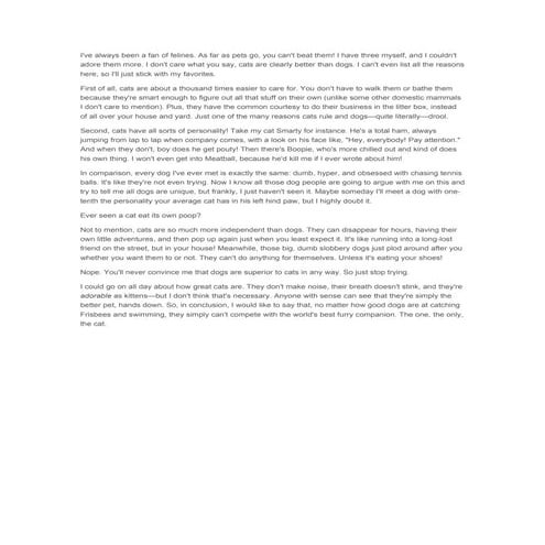 Cats are better than dogs | DOC