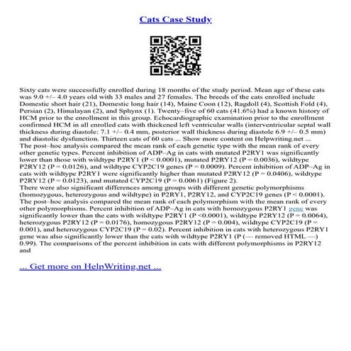 Cats Case Study | PDF | Cats | Pets