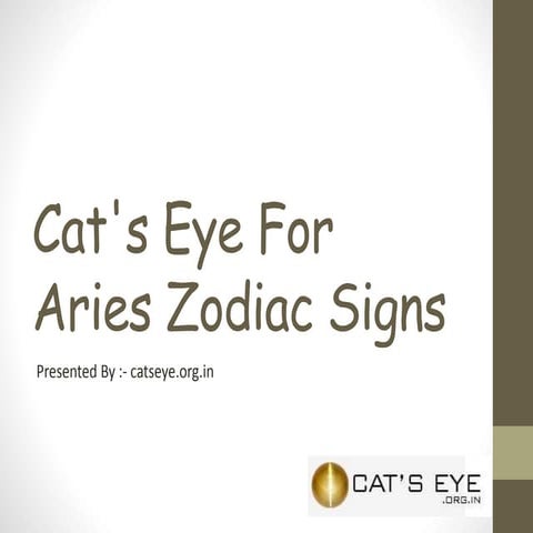 Cats eye gemstone for aries zodiac sign | PPTX