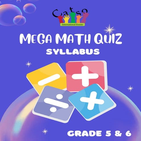 CATSO MATH SYLLABUS GRADE 5-6 for Pakistan Competition | PDF