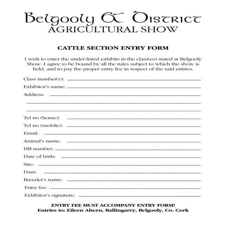 Horse and pony entry form | PDF