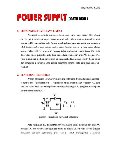 Litar bekalan kuasa | PDF