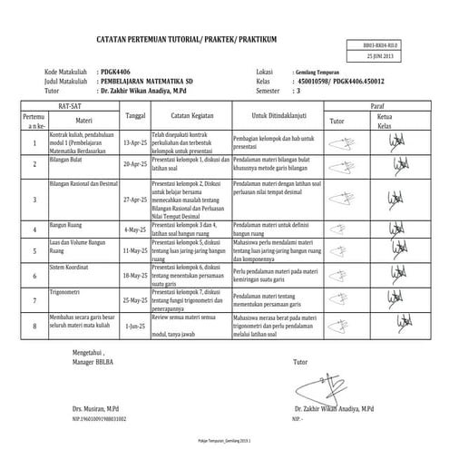 catatan tutorial pembelkajaran matematika SD | PDF