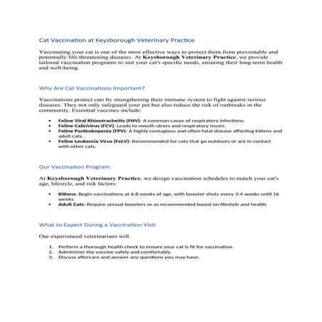Cat Vaccination at Keysborough Veterinary Practice.docx